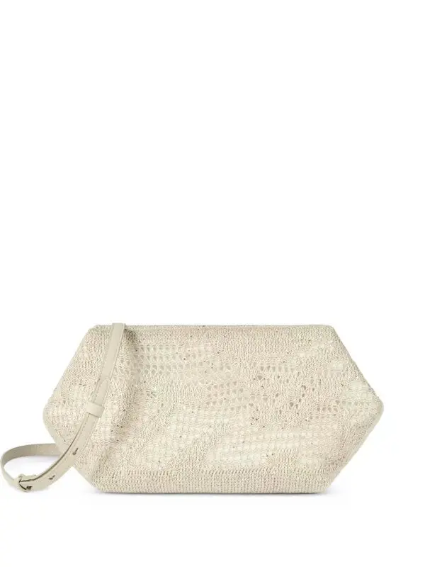 Brunello Cucinelli Linen And Cotton Knit Pouch Bag - Neutrals
