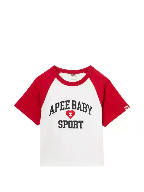 AAPE BY *A BATHING APE Logo-print Raglan Sleeve T-shirt - Red