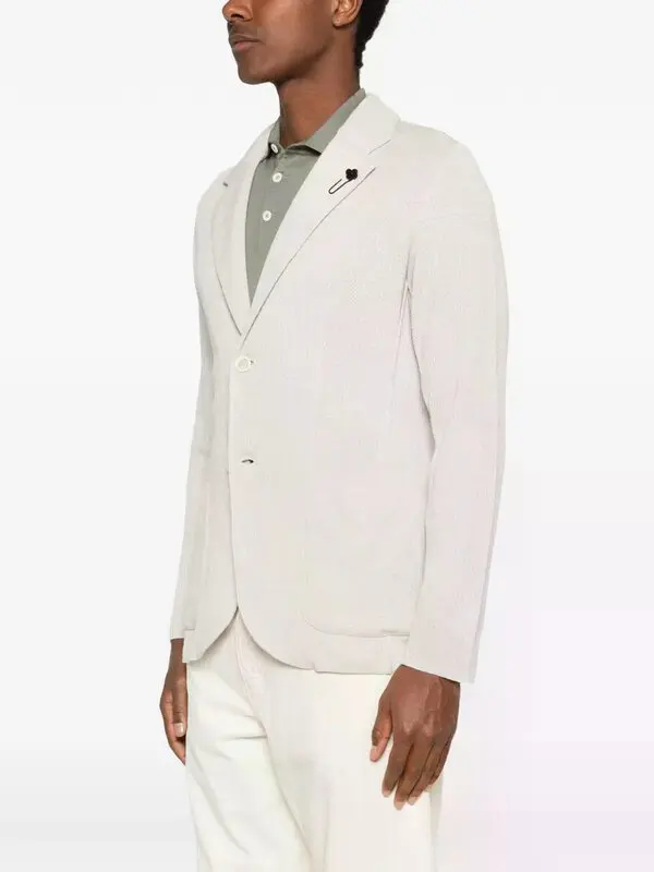 LARDINI Notched Patch Pocket Jacket - Neutrals