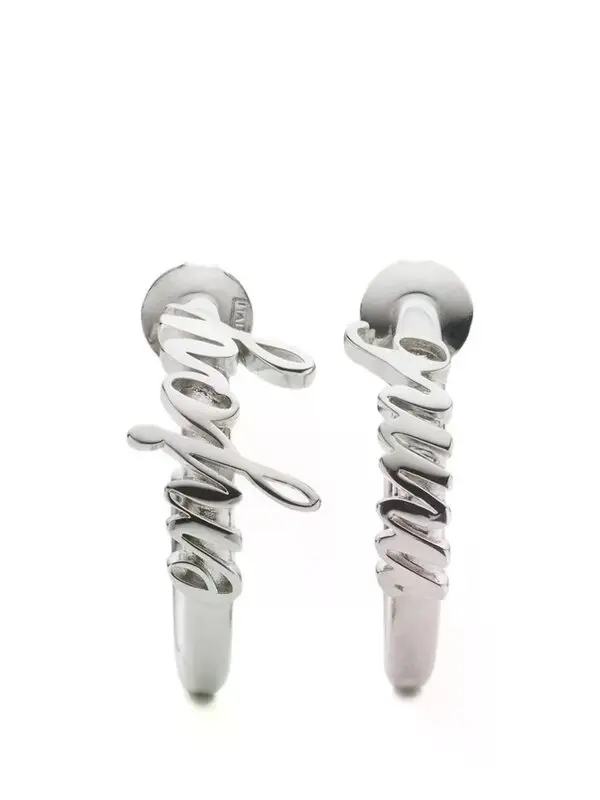 MAISON MARGIELA Lettering Hoop Earrings - Silver