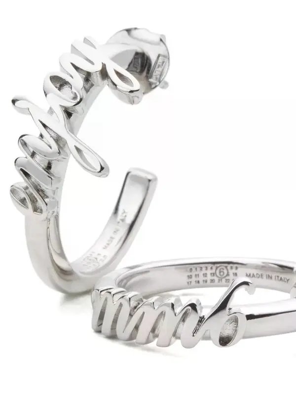 MAISON MARGIELA Lettering Hoop Earrings - Silver