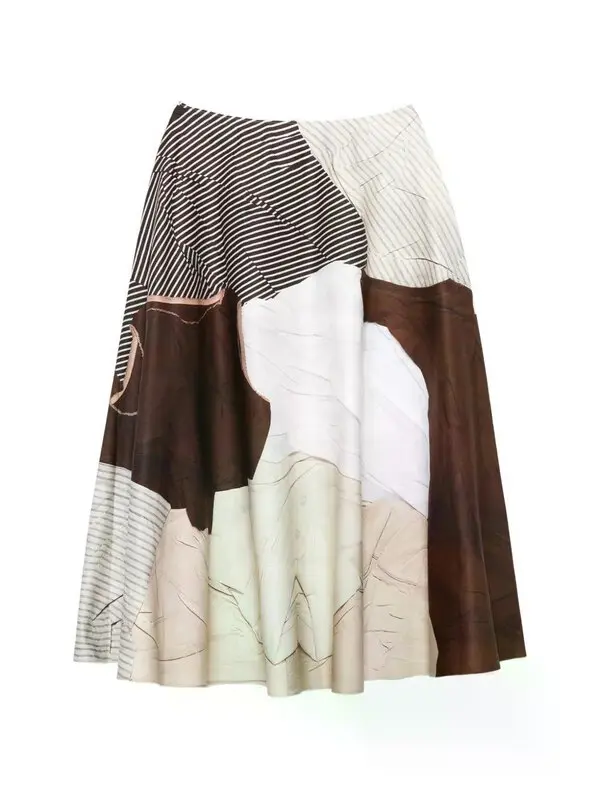 Moschino Graphic-print Midi Skirt - Brown
