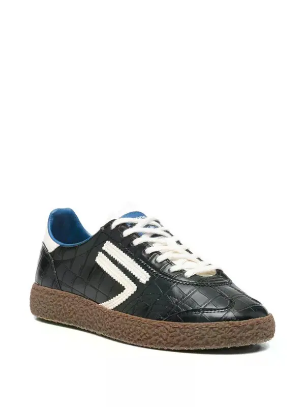 PURAAI Crocodile-embossed Striped Sneakers