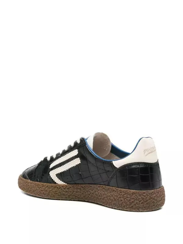 PURAAI Crocodile-embossed Striped Sneakers
