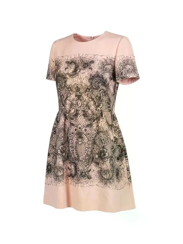 valentino lace dress pink Valentino Lace Pattern Knee-Length Dress - Pink Dresses, Clothing -  VAL393018