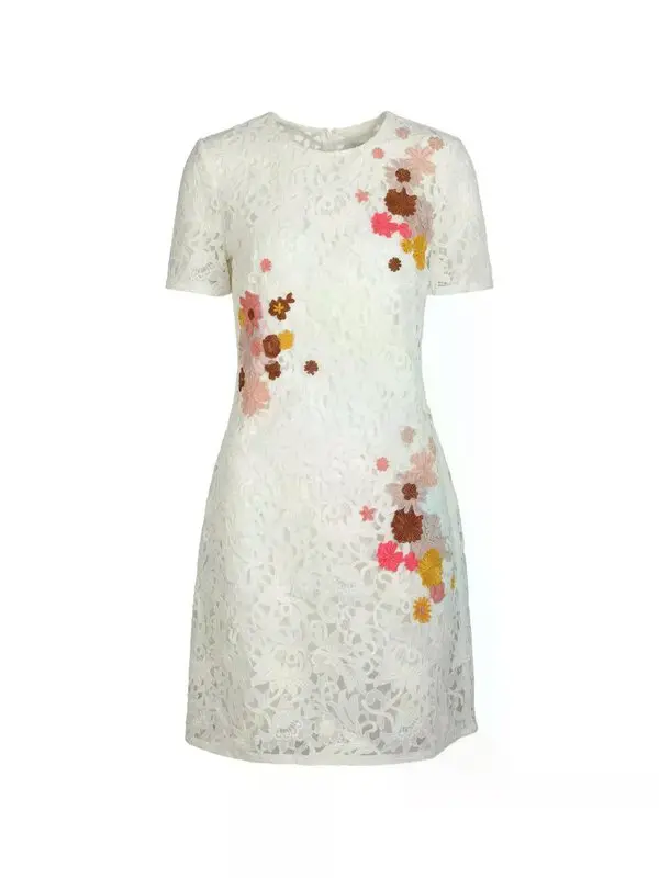 Valentino Garavani Floral Lace Mini Dress - White