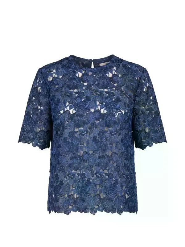 Valentino Garavani Floral Lace Top - Blue
