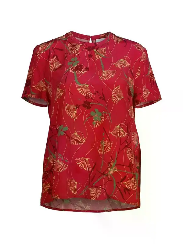 Valentino Garavani Floral-print T-shirt - Red