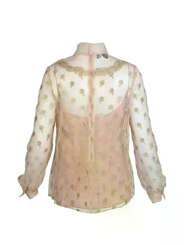 Valentino Garavani Floral-print High-neck Blouse