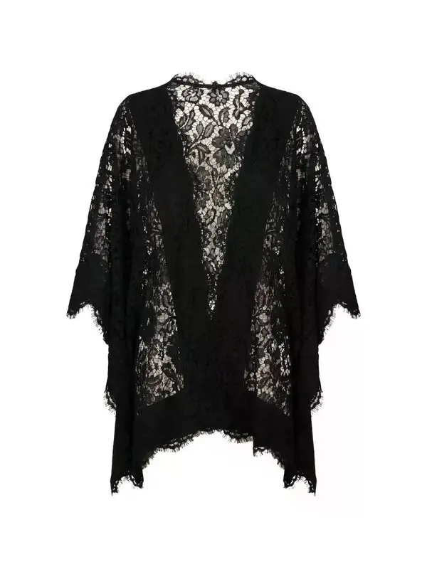 Valentino Garavani Lace Fringed Cape - Black
