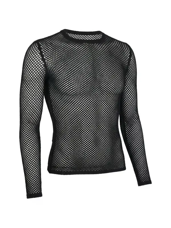 Valentino Garavani Fishnet Long-sleeved Sweater - Black