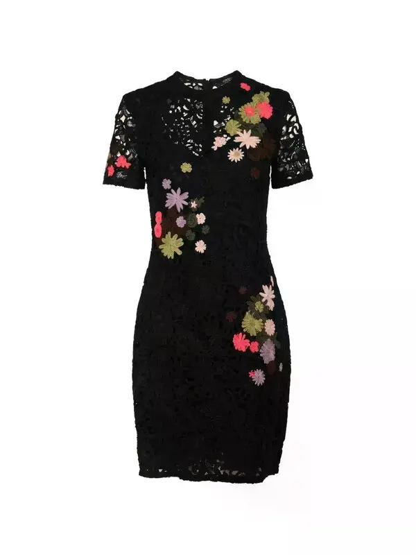 Valentino Garavani Floral Lace Mini Dress - Black