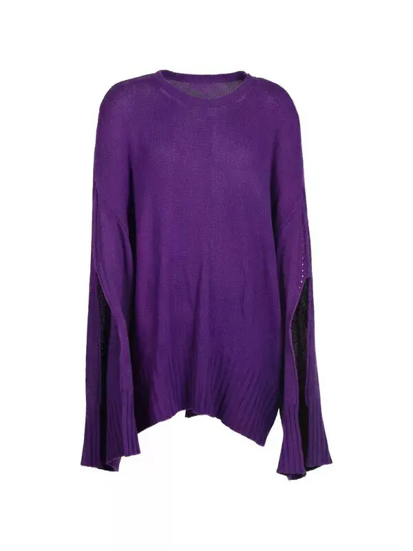 Valentino Garavani Split-sleeve Knitted Jumper - Purple