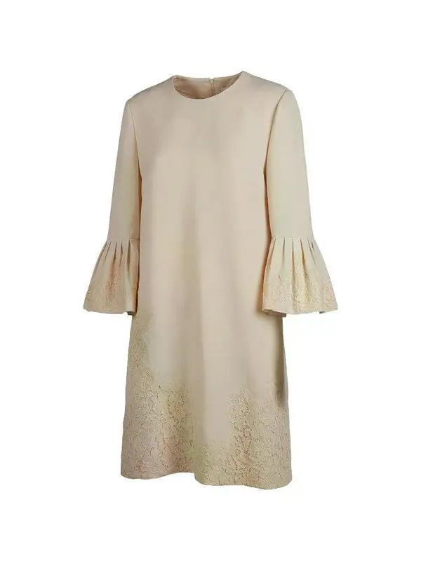 Valentino Garavani Lace Bell-sleeve Mini Dress - Neutrals