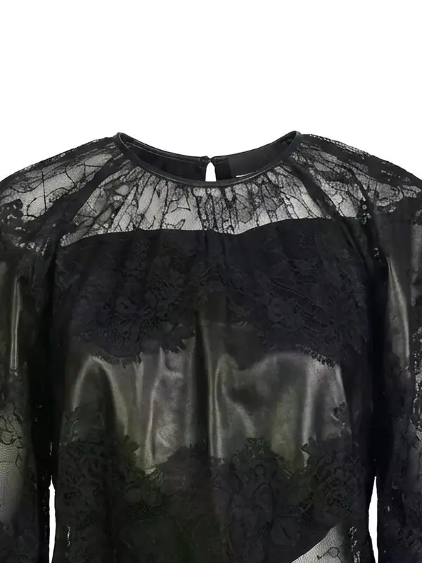 Valentino Garavani Lace Puff-sleeve Blouse