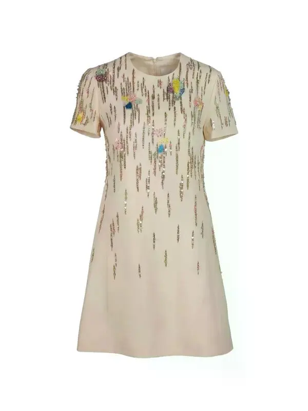 Valentino Garavani Sequin-embellished Mini Dress - Neutrals