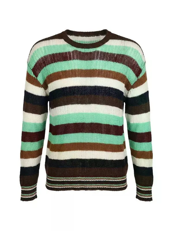 Valentino Garavani Striped-pattern Knitted Jumper - Green