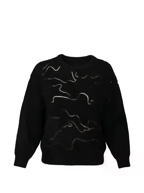 Valentino Garavani Graphic-print Wool Jumper - Black
