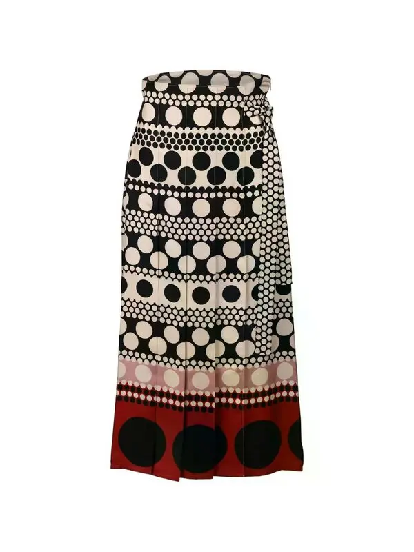 Valentino Garavani Polka-dot Pleated Midi Skirt - Neutrals