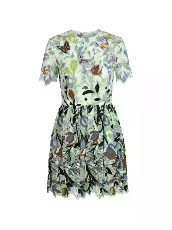 Valentino Garavani Floral Butterfly Mini Dress - White