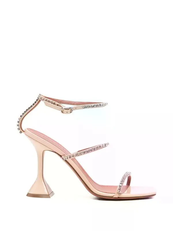 Amina Muaddi Gilda Crystal-embellished Sandals - Neutrals