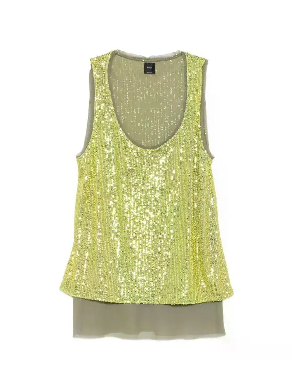 Pinko Sequin-embellished Tank Top - Green