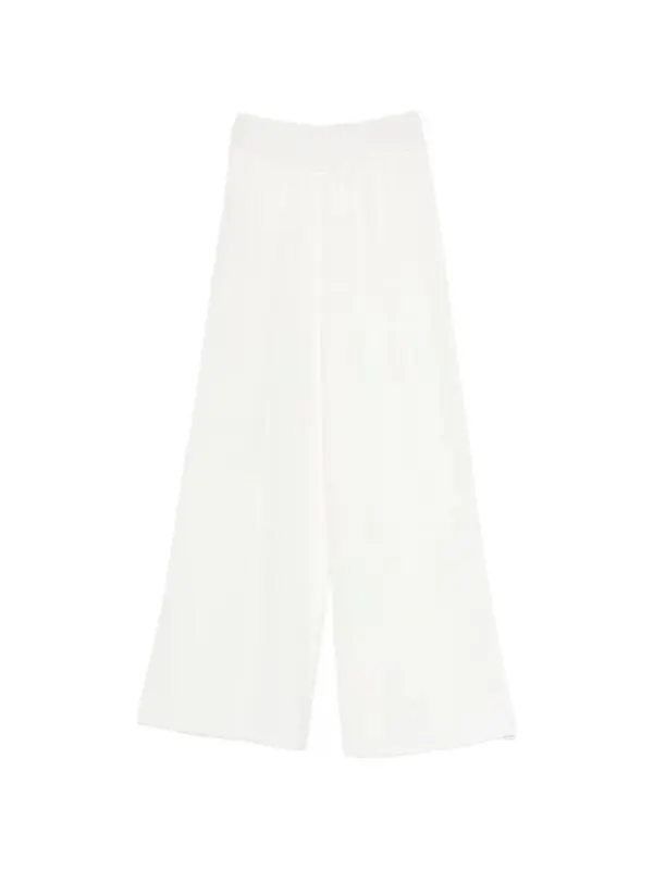 NEERA Elastic-waistband Cropped Trousers - White