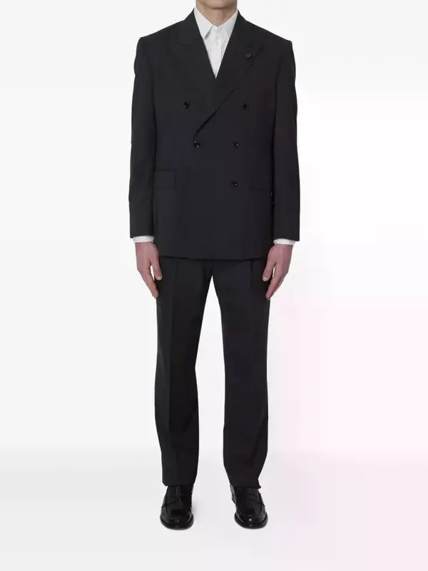 LARDINI Double-breasted Peak-lapels Suit - Grey