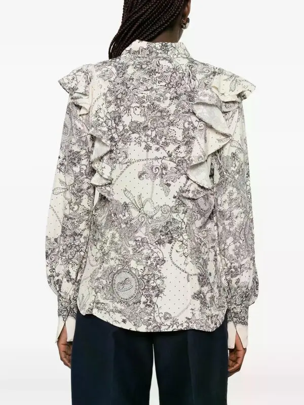 BLUGIRL Lace-print Shirt - Neutrals