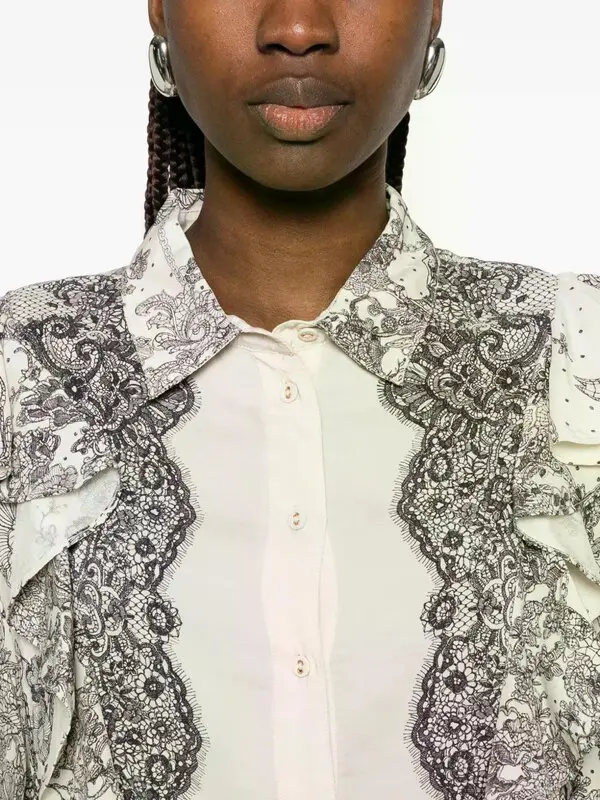 BLUGIRL Lace-print Shirt - Neutrals