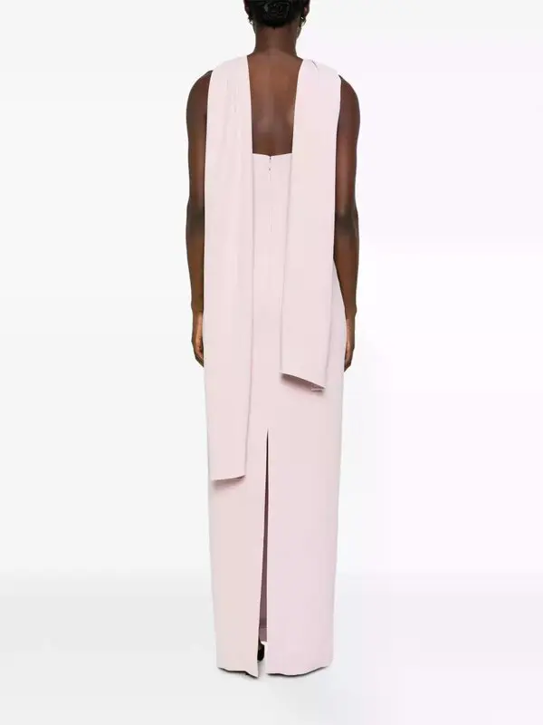 Solace London Halterneck Draped-scarf Maxi Dress - Pink
