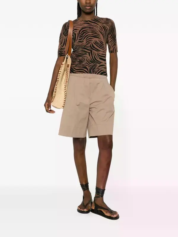 Max Mara Tago Zebra-print Knitted Top - Brown