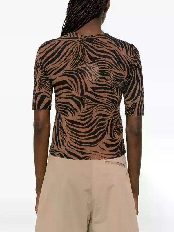 Max Mara Tago Zebra-print Knitted Top - Brown
