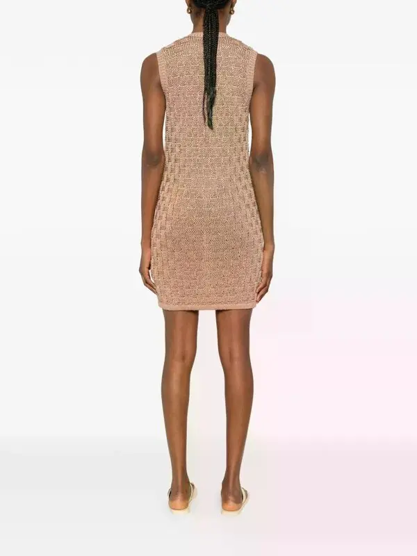 Elisabetta Franchi V-neck Knit Mini Dress - Neutrals