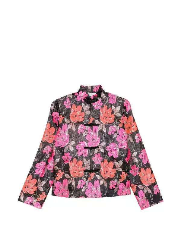 Comme Des Garçons Floral-pattern Jacket - Black