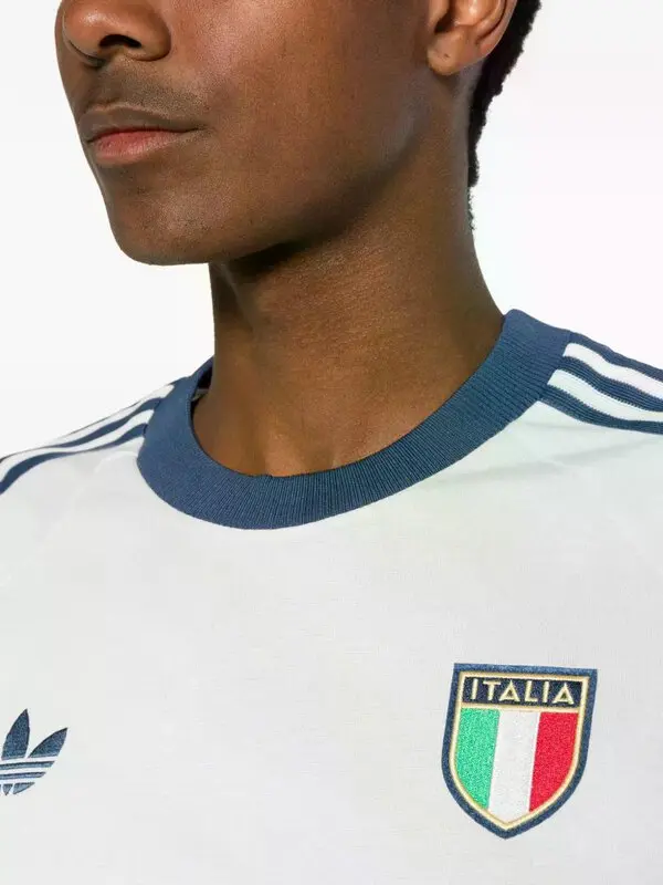 Adidas X Italia Three-stripe Crew-neck T-shirt
