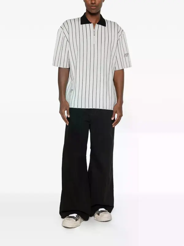 MADFRENZY Mf Striped Zip Polo Shirt