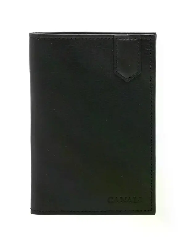 Canali Bi-fold Leather Wallet - Black