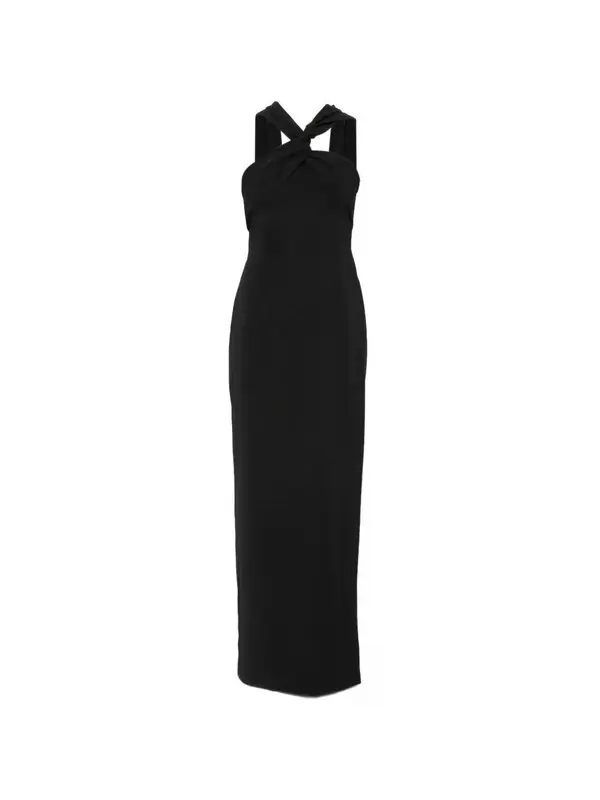 Solace London Rona Twisted Maxi Dress - Black