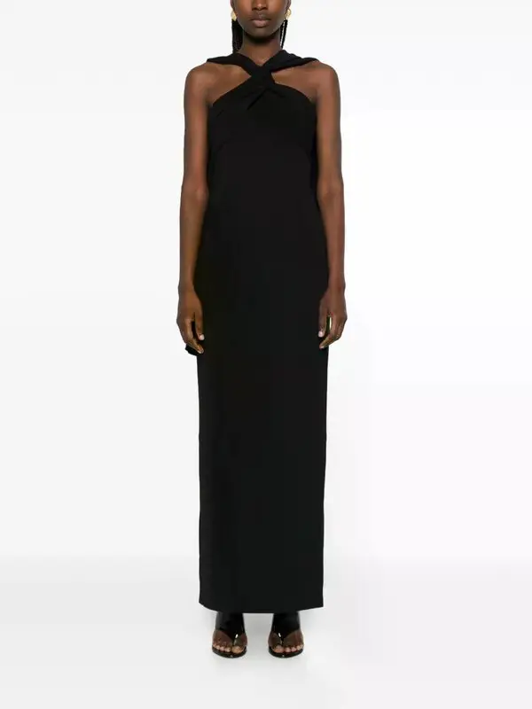 Solace London Rona Twisted Maxi Dress - Black