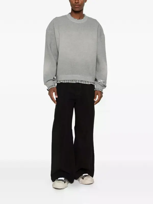 MADFRENZY Gingham Trim Sweatshirt