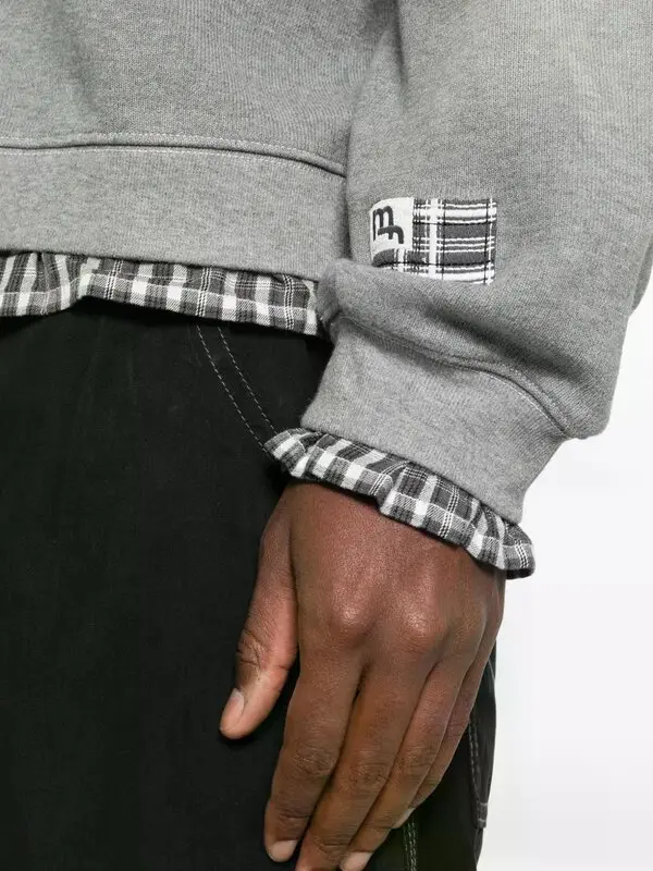 MADFRENZY Gingham Trim Sweatshirt