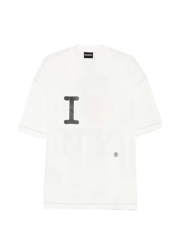 MADFRENZY Letter Graphic T-shirt - White