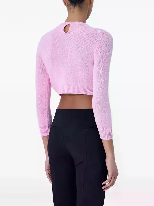 JIL SANDER Ribbed Cropped Sweater - Pink