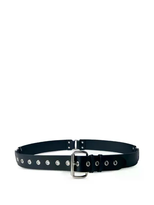 VIVIENNE WESTWOOD Logo-engraved Leather Belt - Black