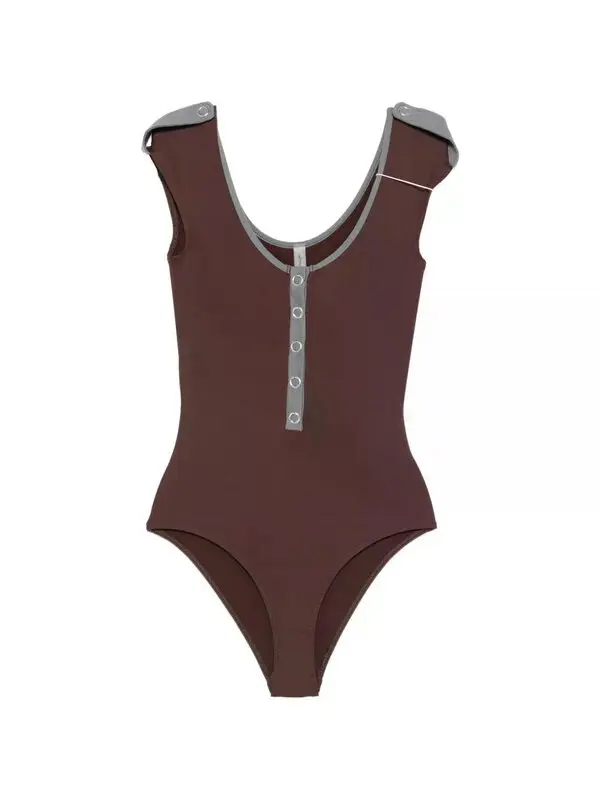 Gimaguas Petra Contrast-trim Swimsuit - Brown