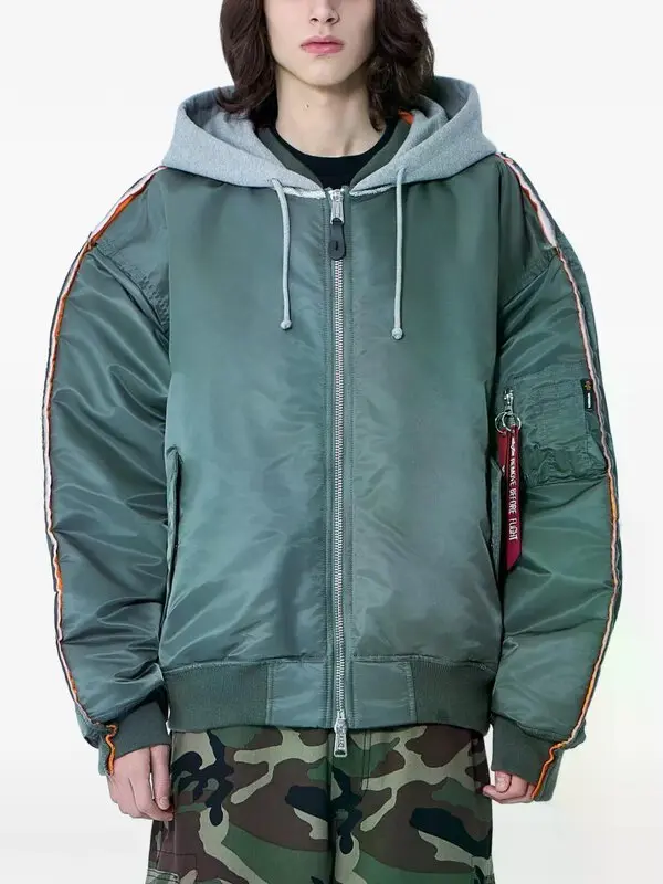 Vetements Integrated-hood Bomber Jacket - Green