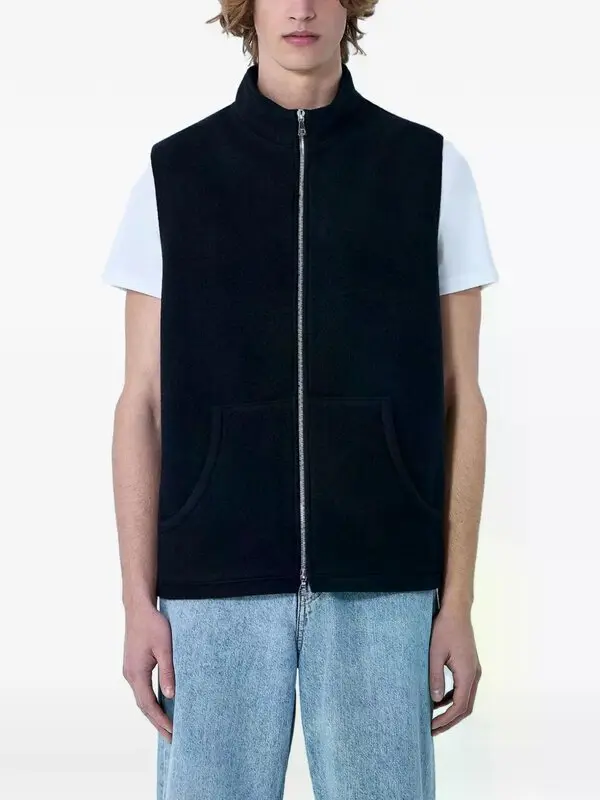 RIER High-neck Wool Vest - Black