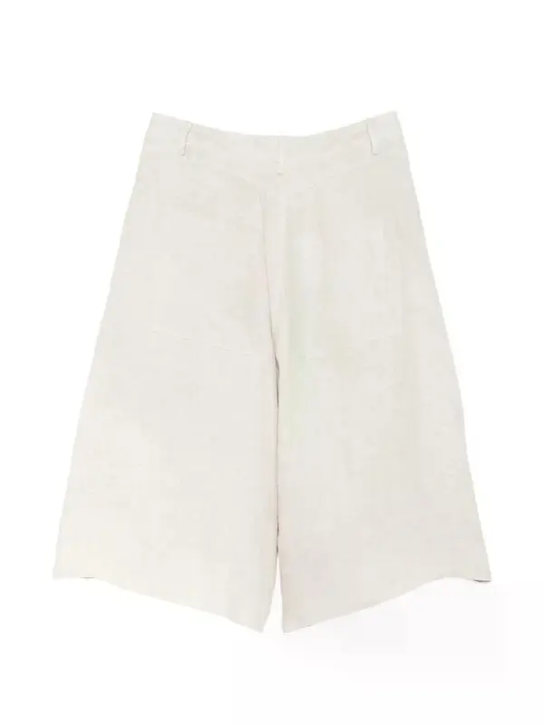 ALYSI Buttoned Wide Leg Shorts - Neutrals
