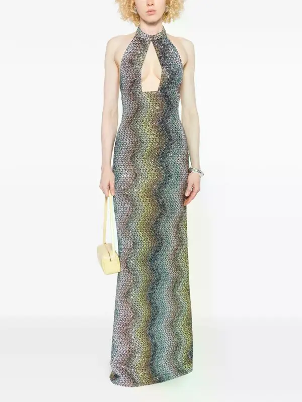 Missoni Maxi Dress With Cut-out Detail - Grey